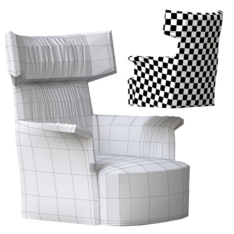 SANTA MONICA HOME Wing armchair (141710) 3D model - Download 3D model ...