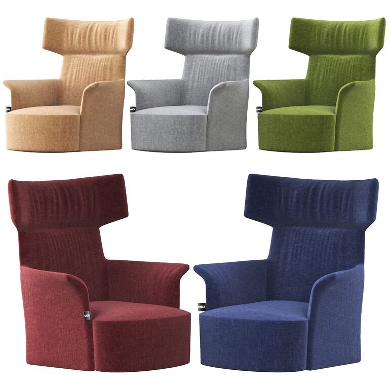SANTA MONICA HOME Wing armchair (141710) 3D model - Download 3D model ...