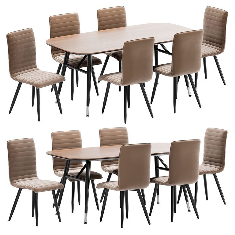 Mako dining chair and Catania table (142104) 3D model - Download 3D ...