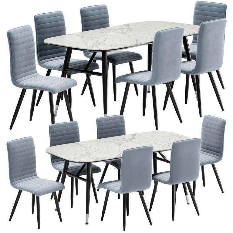 Mako dining chair and Catania table (142104) 3D model - Download 3D ...