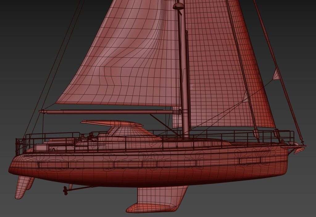 Sailing Yacht Amel 50 (142115) 3D model - Download 3D model Sailing ...