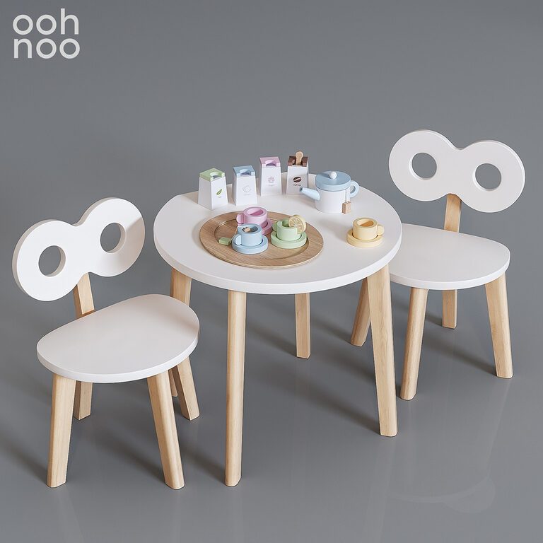 Ooh-Noo Children's table and high chair (142194) 3D model - Download 3D ...