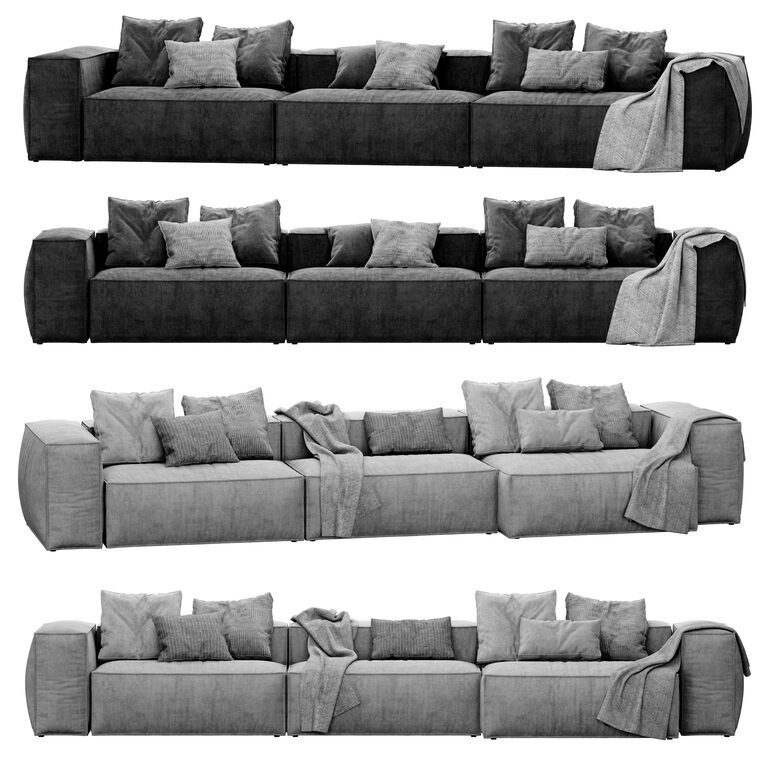 COSIMA modular 3units sofa by bolia (145566) 3D model - Download 3D ...