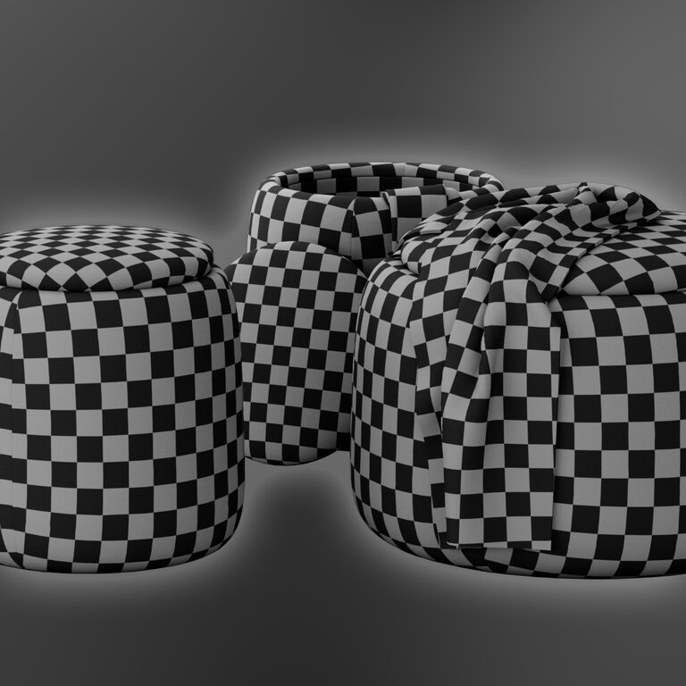 Dodd Storage leather Ottomans set (145692) 3D model - Download 3D model ...