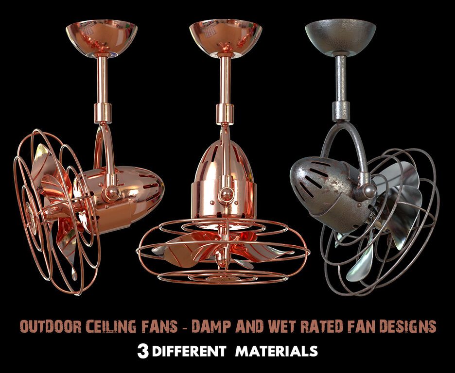 Outdoor Ceiling Fans - Damp and Wet Rated Fan Designs (148900) 3D model ...