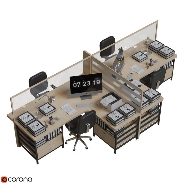 Bank Work Place 03 (149051) 3D model - Download 3D model Bank Work ...
