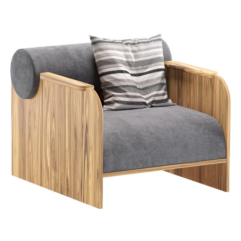 Crump and Kwash June Lounge armchair Velvet (150140) 3D model ...