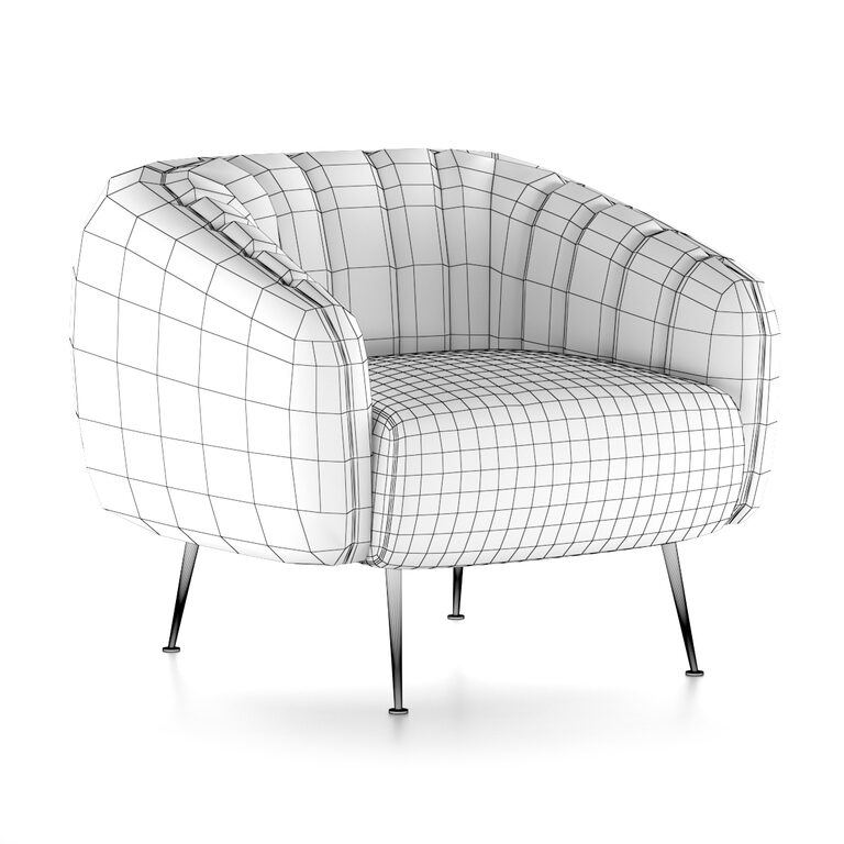 Armchair Pompidou Jonathan Adler (151183) 3D model - Download 3D model ...