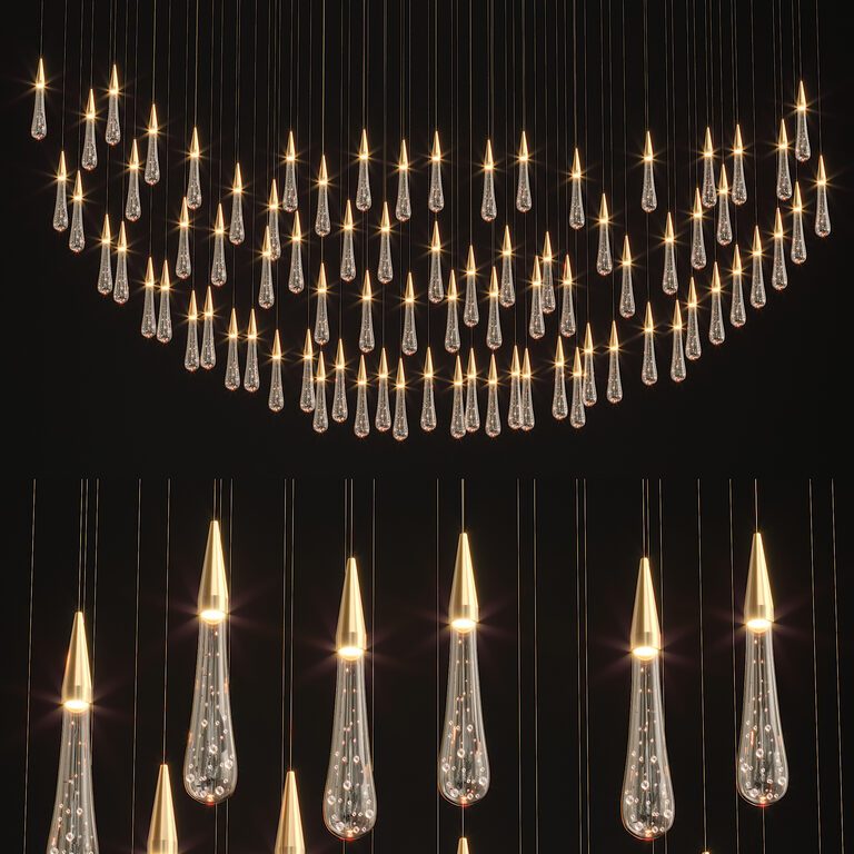 Drop Shaped Pendant Lamp Fial Light (154992) 3D model - Download 3D ...