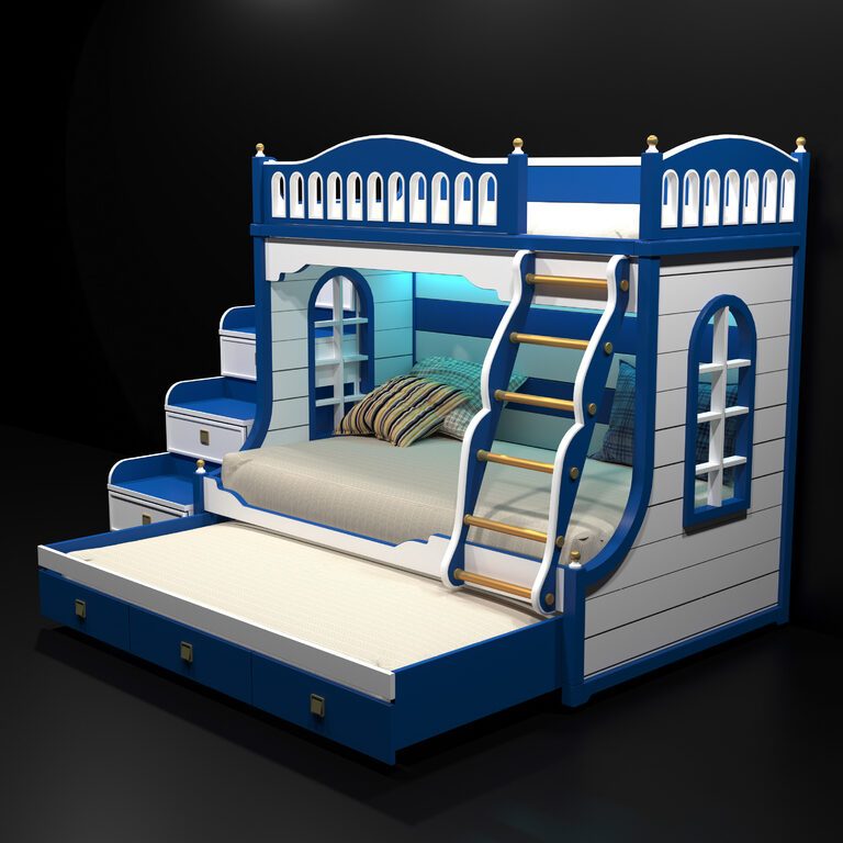 Bunk bed (157590) 3D model - Download 3D model Bunk bed (157590 ...