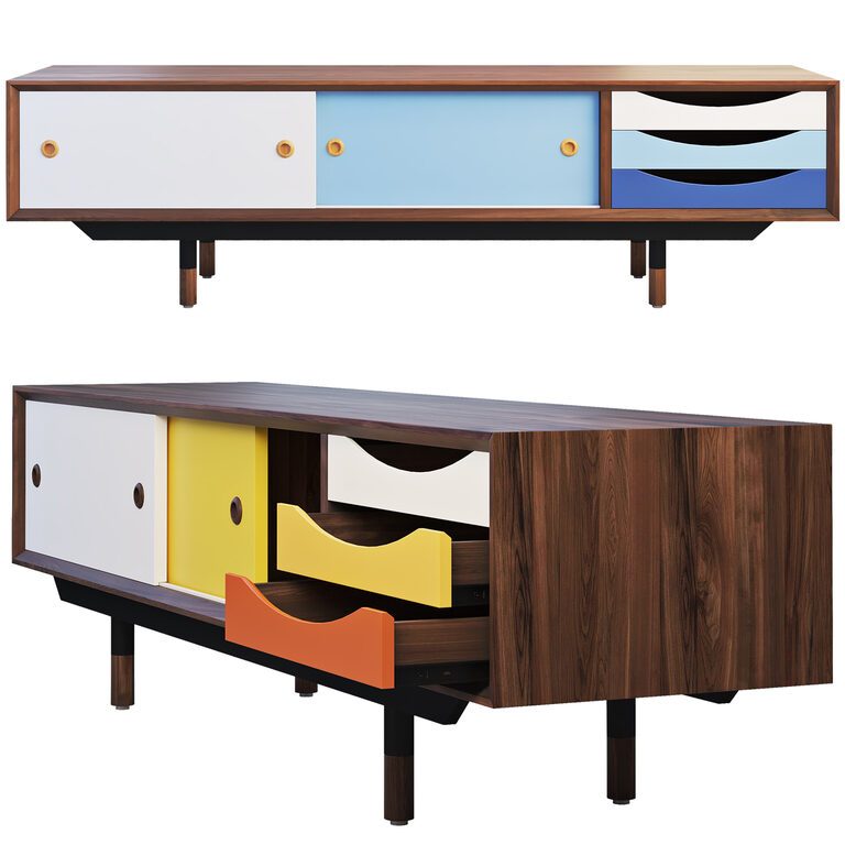 1955 Tv Cabinet (3 Options) (157791) 3D model - Download 3D model 1955 ...