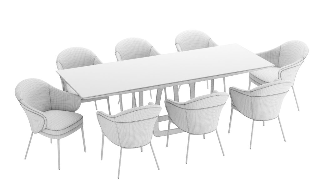 Dining table and chair 2 (159998) 3D model - Download 3D model Dining ...