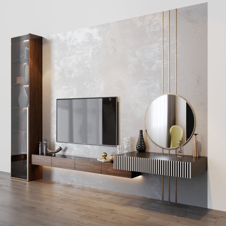 TV wall and dressing table 146 (161378) 3D model - Download 3D model TV ...