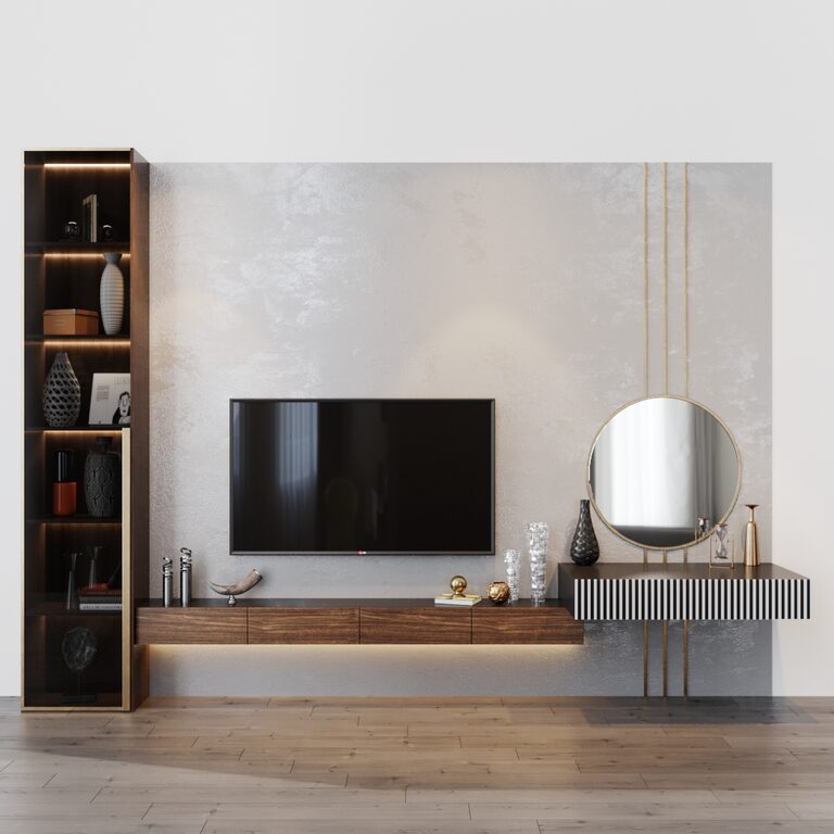 TV wall and dressing table 146 (161378) 3D model - Download 3D model TV ...