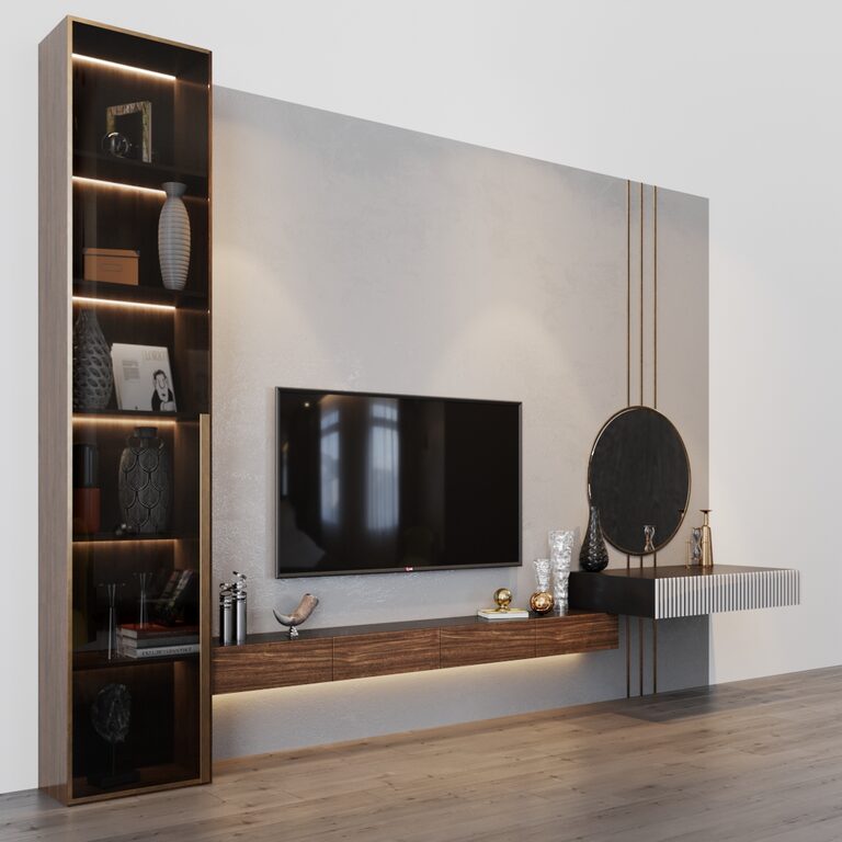 TV wall and dressing table 146 (161378) 3D model - Download 3D model TV ...