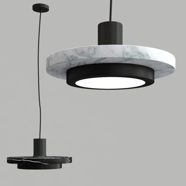 Marble plate pendant light (163490) 3D model - Download 3D model Marble ...