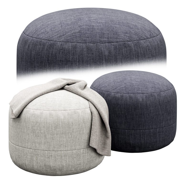 Westelm Cotton Canvas Round Pouf (167722) 3D model - Download 3D model ...