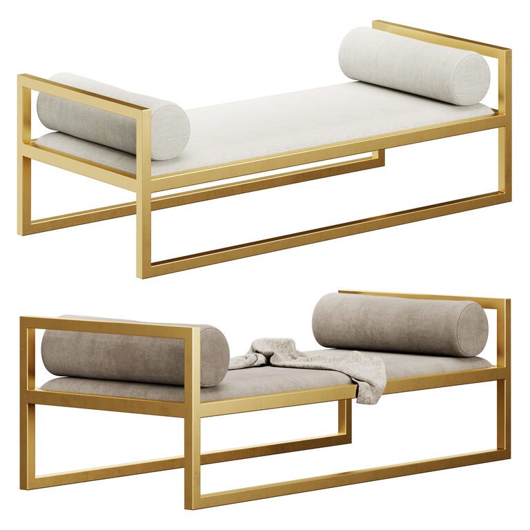 Ottoman Grand Avenue Daybed in Gold Finish (167928) 3D model - Download ...