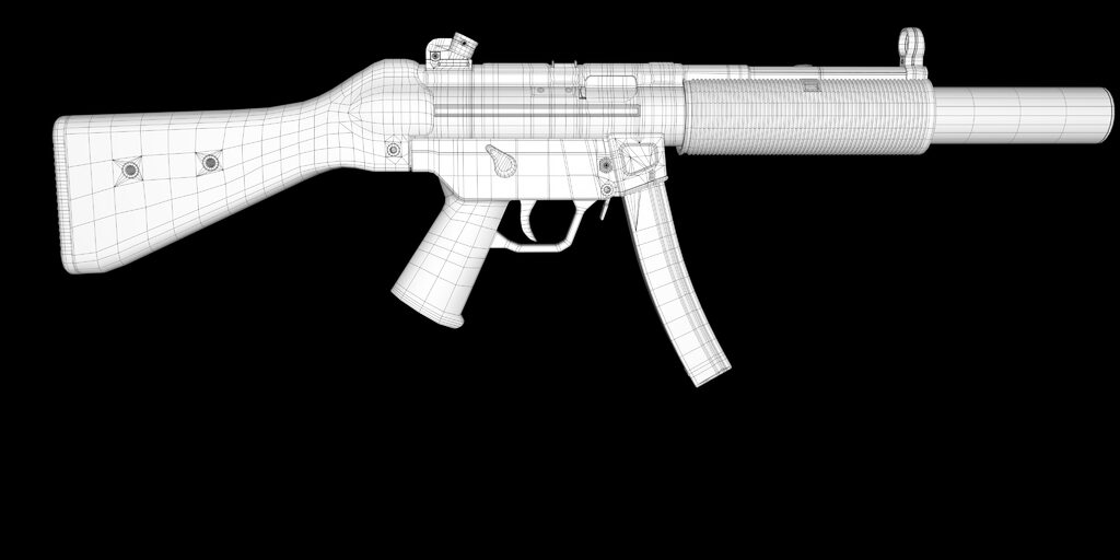 MP5SD submachine gun (167931) 3D model - Download 3D model MP5SD ...