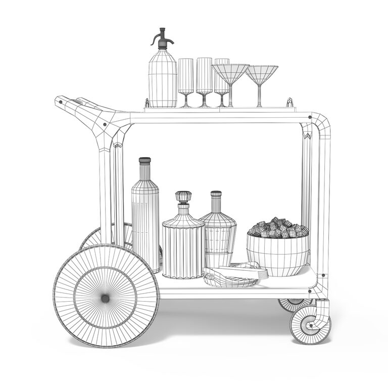 Circa bar cart (168582) 3D model - Download 3D model Circa bar cart ...