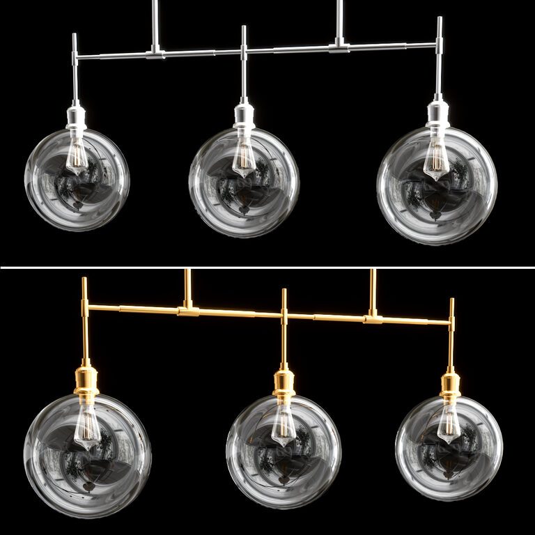 Glass Globe Linear Chandelier (172893) 3D model - Download 3D model ...