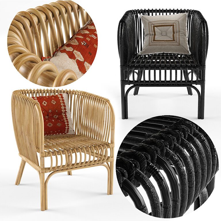 Isabella Rattan Barrel Arm Chair Opalhouse (176283) 3D model - Download ...