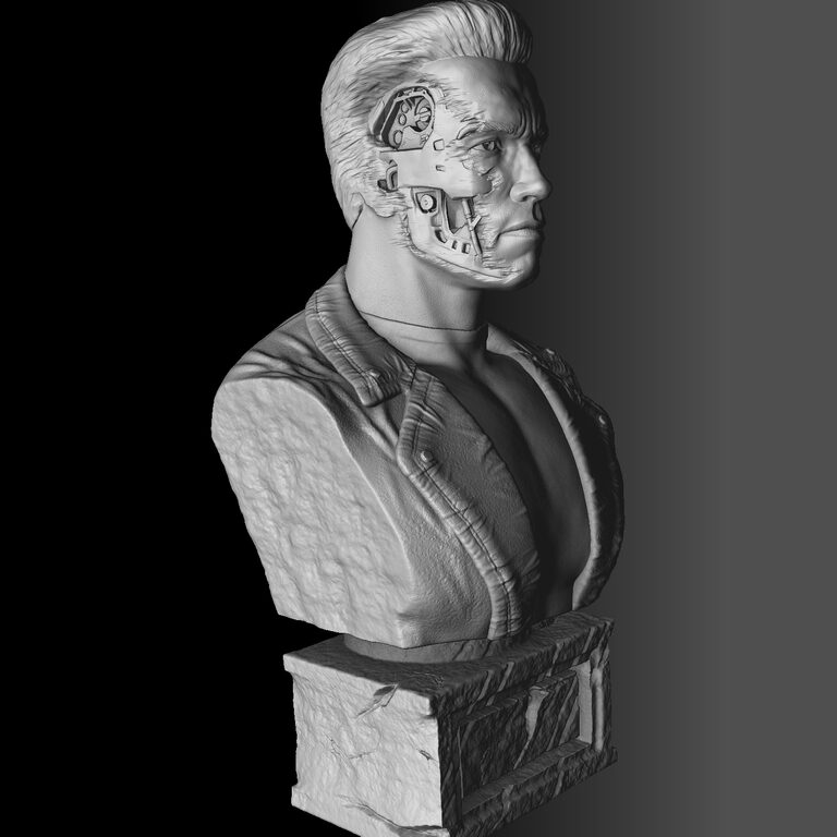 Terminator. T-800. Cyborg bust. (176362) 3D model - Download 3D model ...