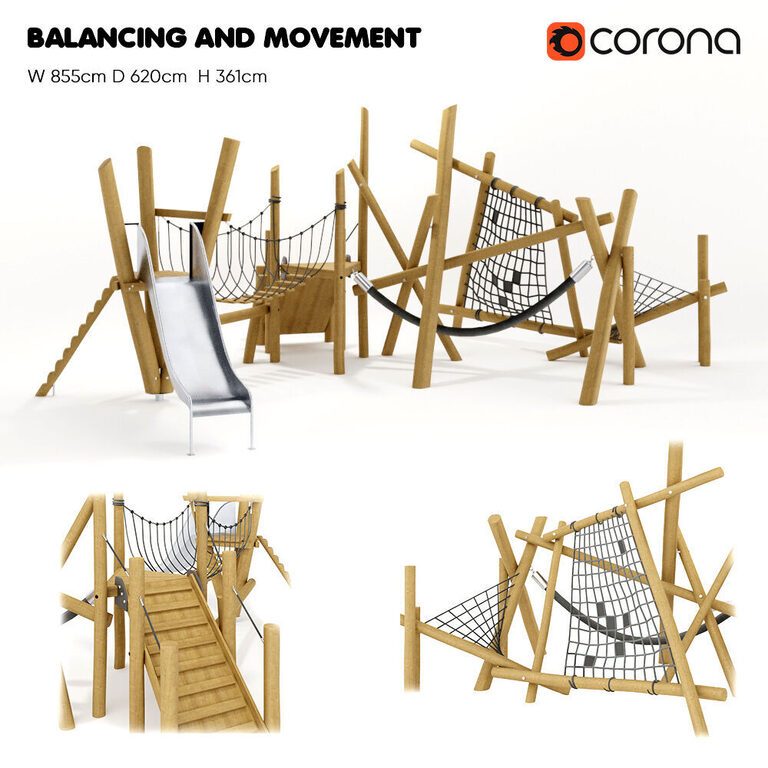 Game complex Kompan Balancing and Movement (17743) 3D model - Download ...
