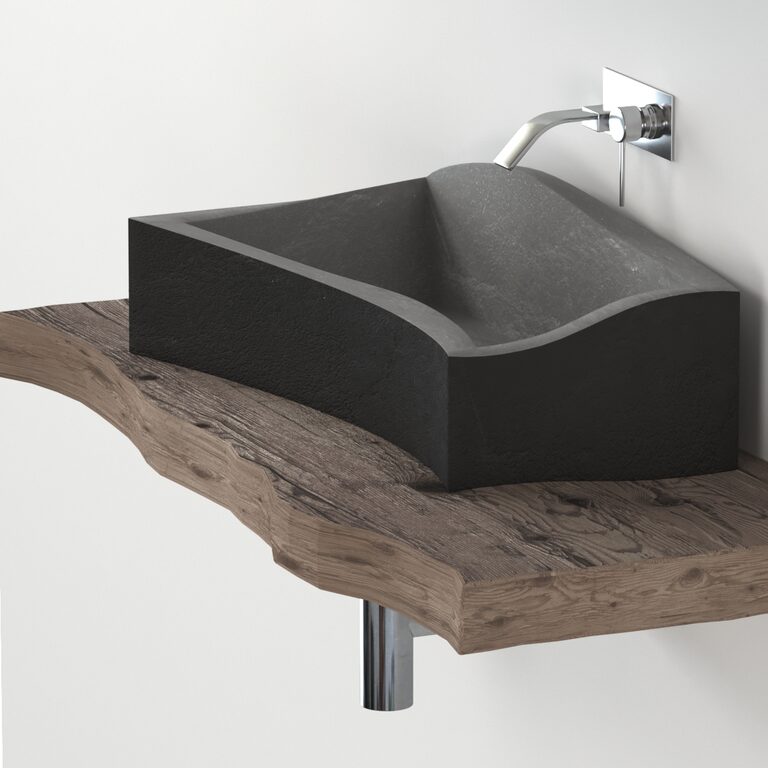 Wash-basin made of stone with a slab countertop (180895) 3D model ...