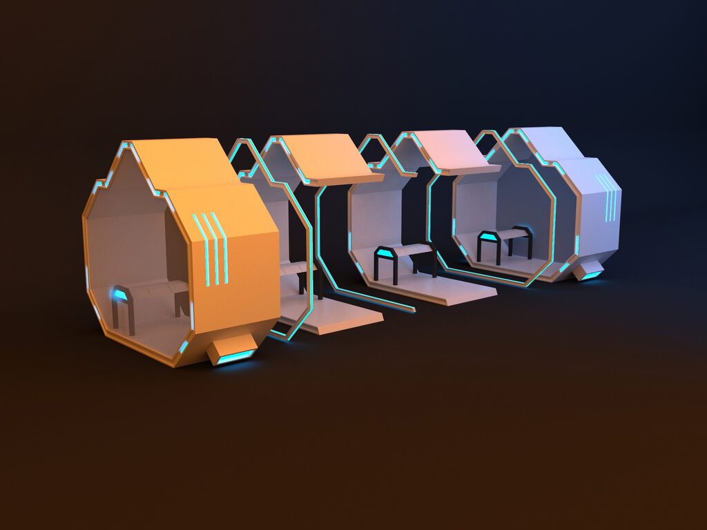 Futuristic space scifi bus stop (181058) 3D model - Download 3D model ...