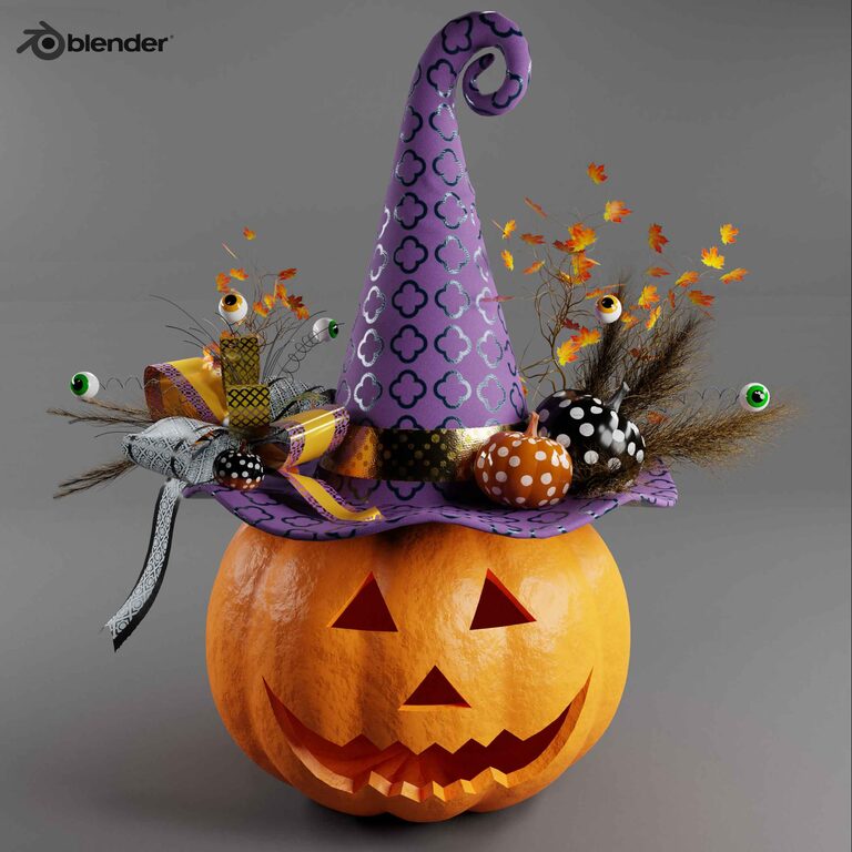 Halloween pumpkin (blender) (181588) 3D model - Download 3D model ...