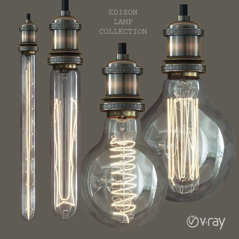 Edison Lamp Collection (18161) 3D model - Download 3D model Edison Lamp ...