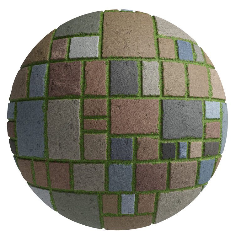 Grass Stone Materials 1- By 3 Color, Pbr By Sbsar, 4k (181893) 3D model ...