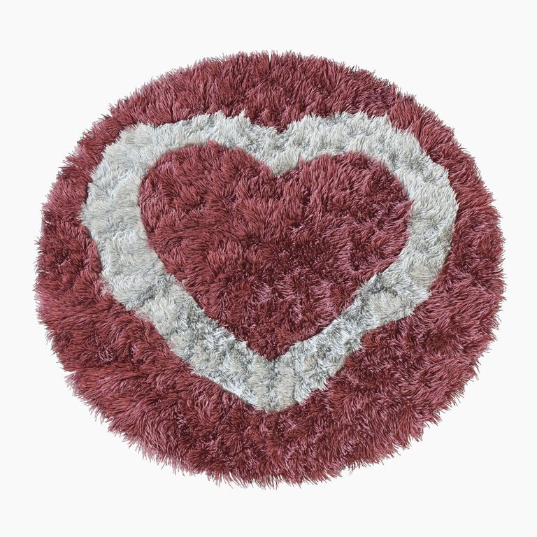 Heart Round rug (18457) 3D model - Download 3D model Heart Round rug ...