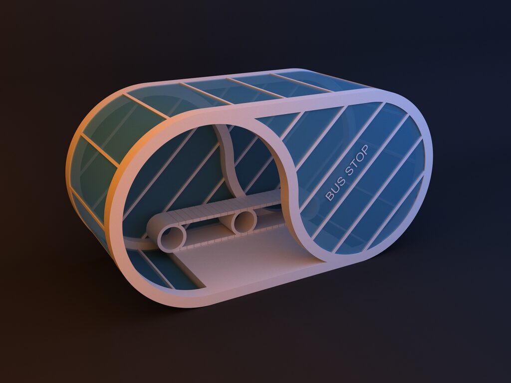 Capsule scifi futuristic bus stop (186527) 3D model - Download 3D model ...