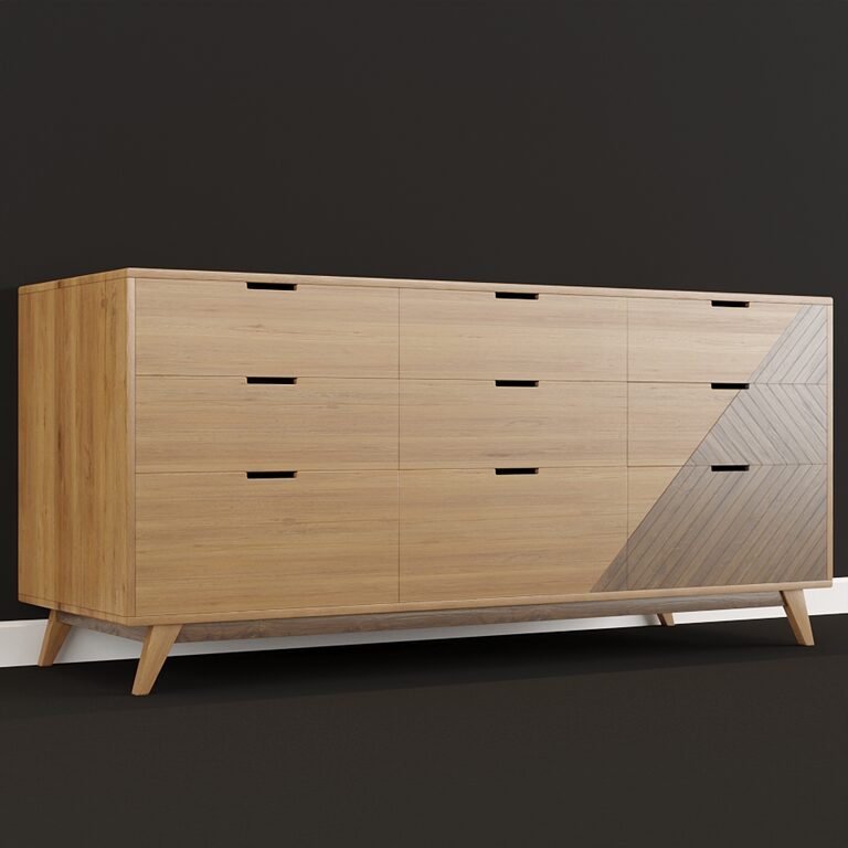 Chest of drawers in wood with chevron pattern (188755) 3D model ...