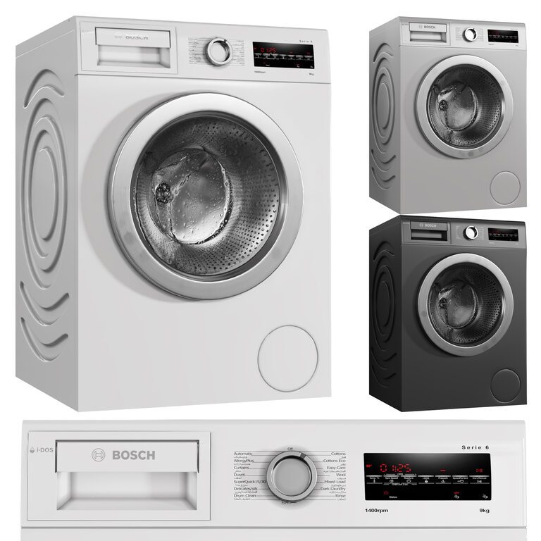 Bosch washing machine (189759) 3D model - Download 3D model Bosch ...