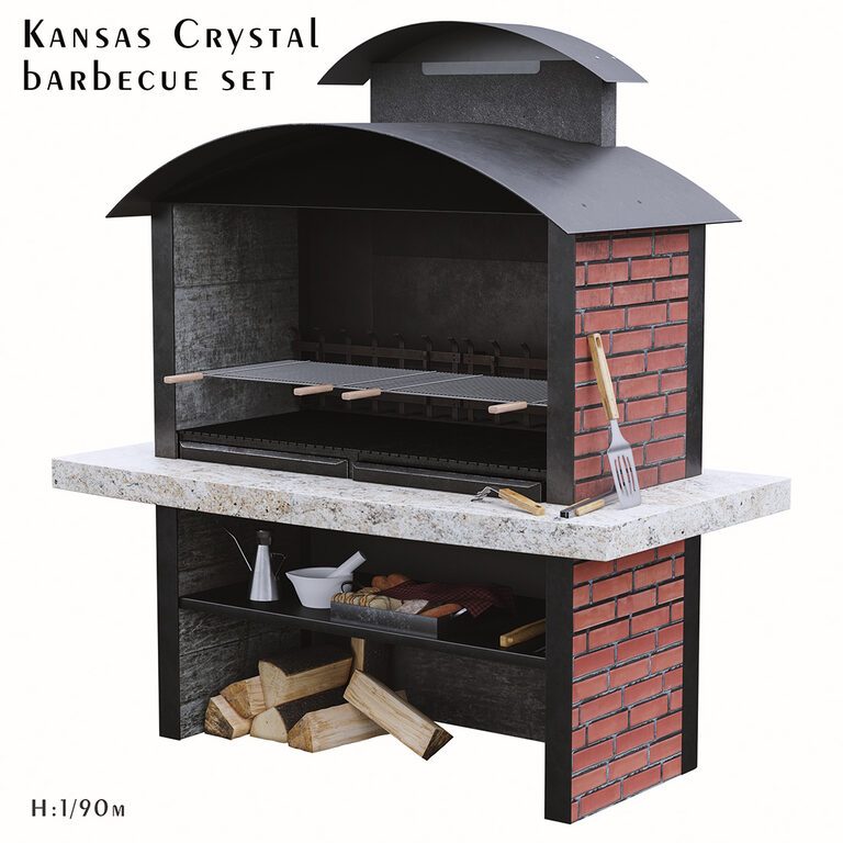 Barbecue Grill Set Kansas Crystal (1 Barbecue) (190770) 3D model ...