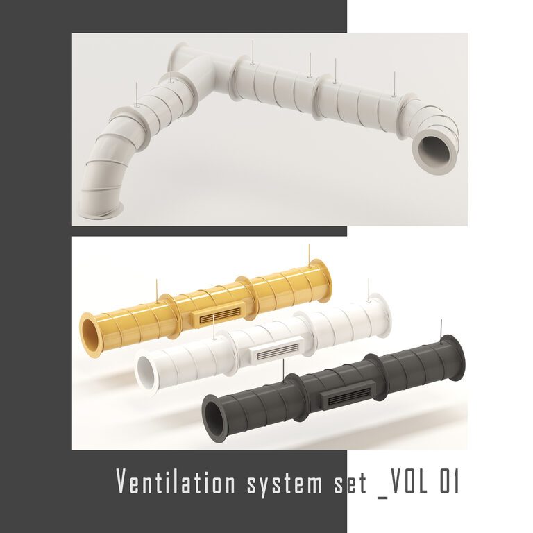 Ventilation system set VOL 01 (192896) 3D model - Download 3D model ...