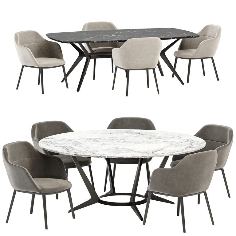 Caratos maxalto dinning set (194103) 3D model - Download 3D model ...