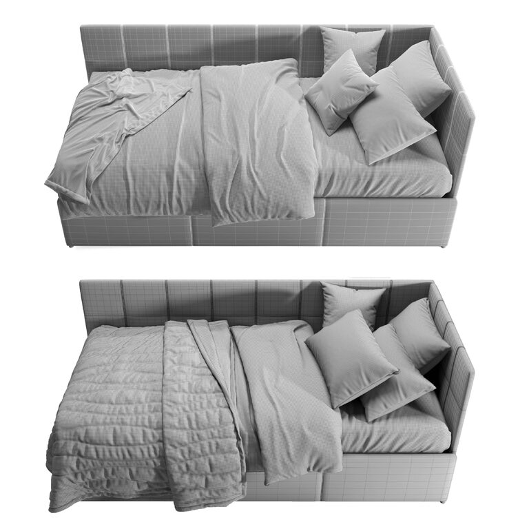 Bon corner bed (197521) 3D model - Download 3D model Bon corner bed ...