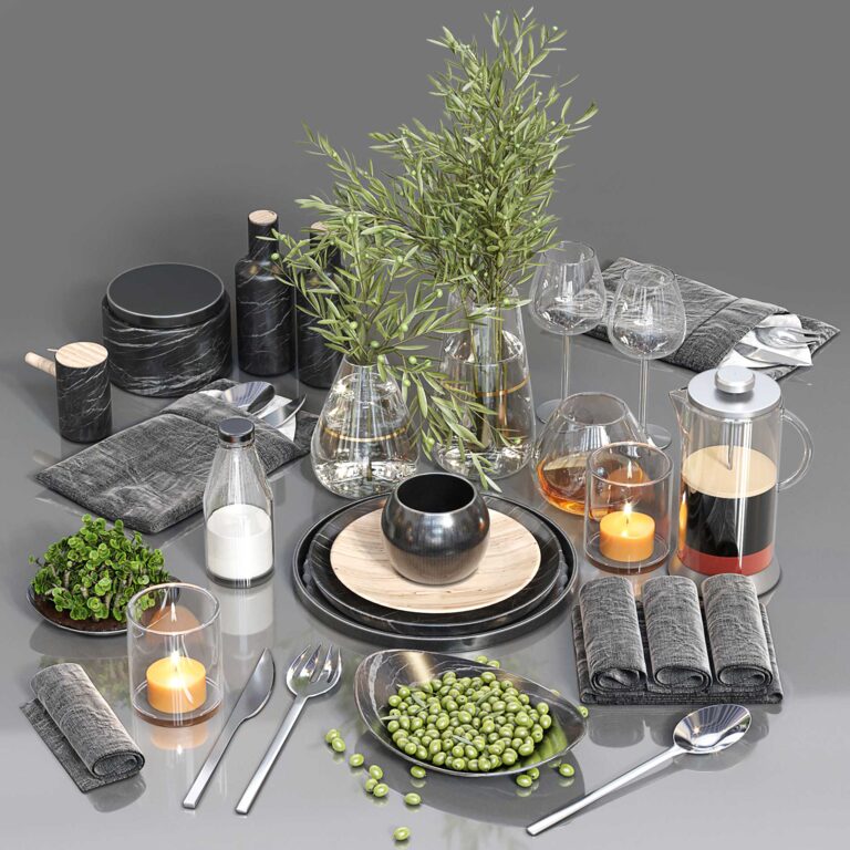 Table Setting 02 (206929) 3D model - Download 3D model Table Setting 02 ...