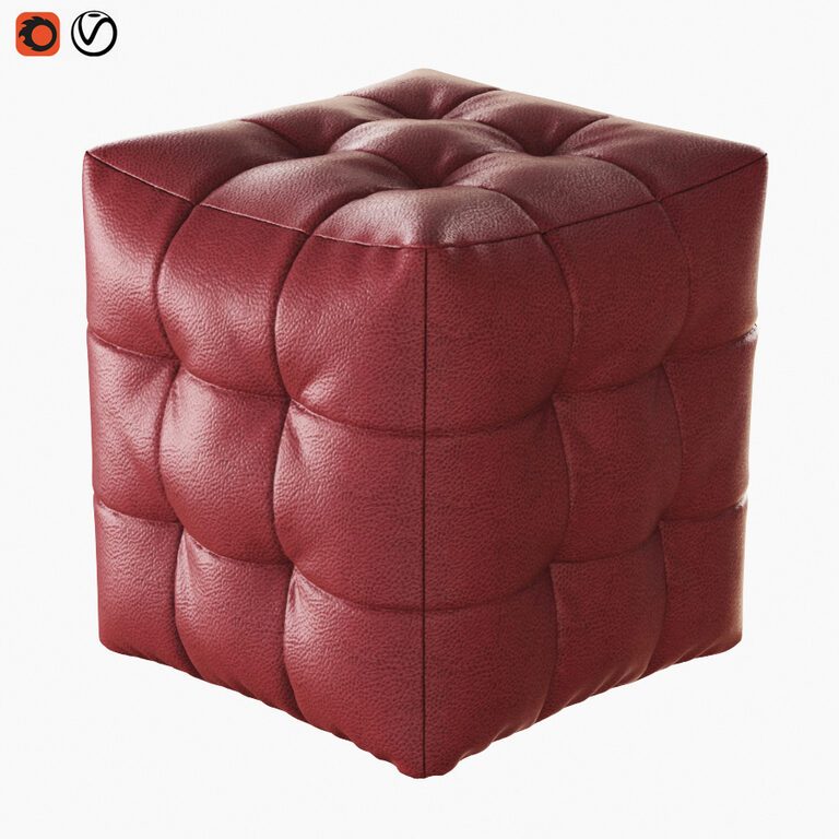 Pouf with pulls (20839) 3D model - Download 3D model Pouf with pulls ...