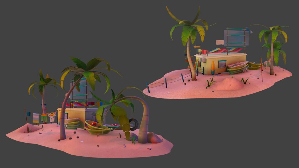 Beach 3D model | Download 3d beach scene