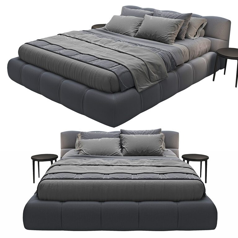 Tufty Bed B&B Italia (215103) 3D model - Download 3D model Tufty Bed B ...