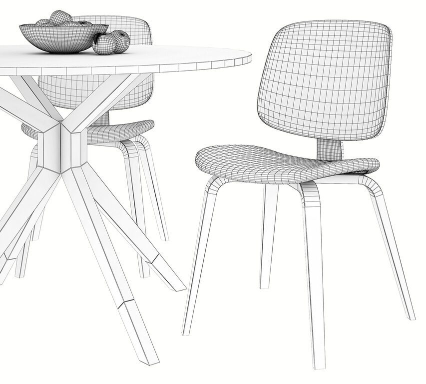 Boconcept Aarhus Chair and Billund Table (21926) 3D model - Download 3D ...