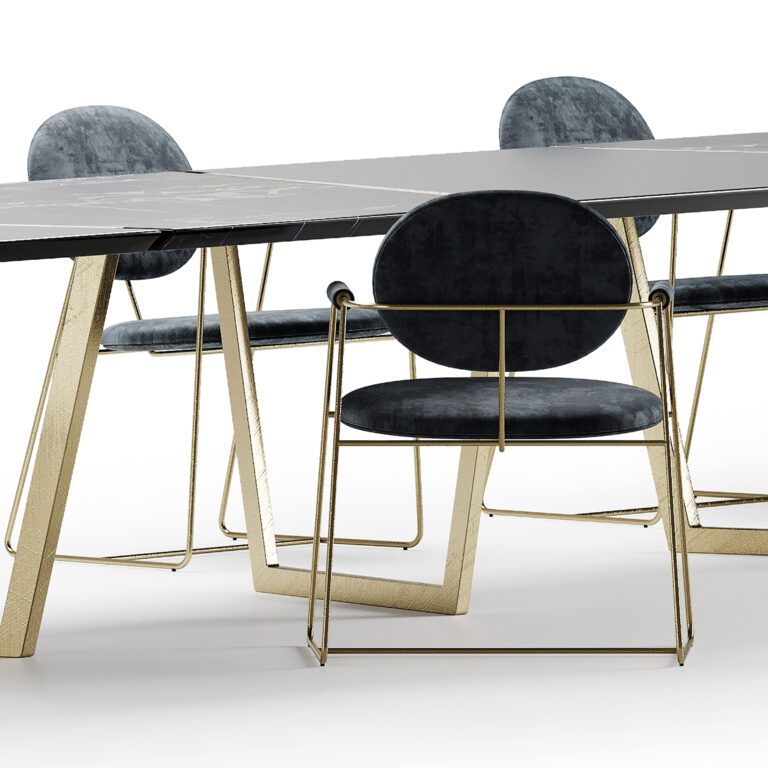 Baxter Pangea Table + Gemma Chair (220221) 3D model - Download 3D model ...