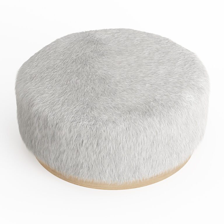 Faux Fur Round Pouf (22062) 3D model - Download 3D model Faux Fur Round ...