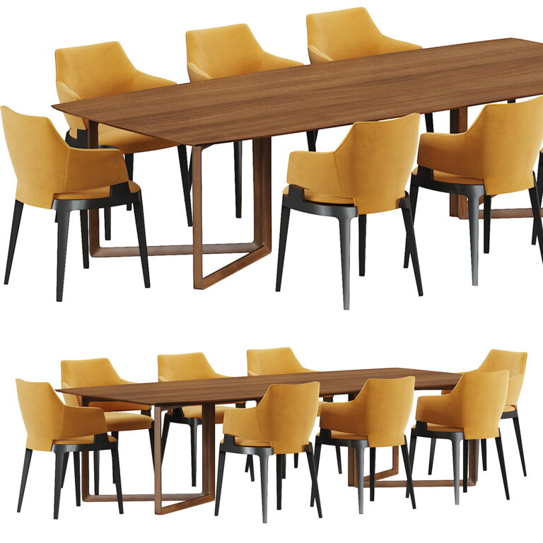 Potocco Velis chair and Opus table (244600) 3D model - Download 3D ...