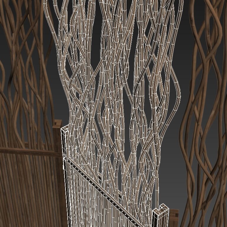 Screen branch crooked decor n5 (245608) 3D model - Download 3D model ...
